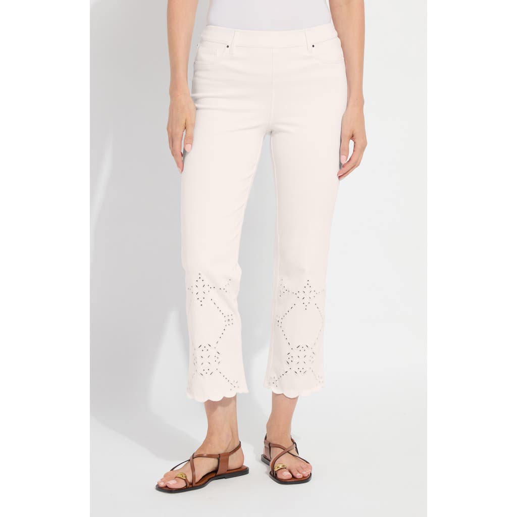 LYSSÉ Billie Eyelet Pull-On Crop Jeans